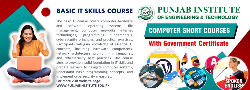 Basic IT Skills Course Details - Punjab Institute of Science & Technology